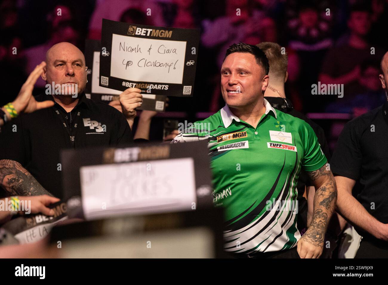 Dublin, Ireland – 20th February 2025 – Gerwyn Price during his walk out ...