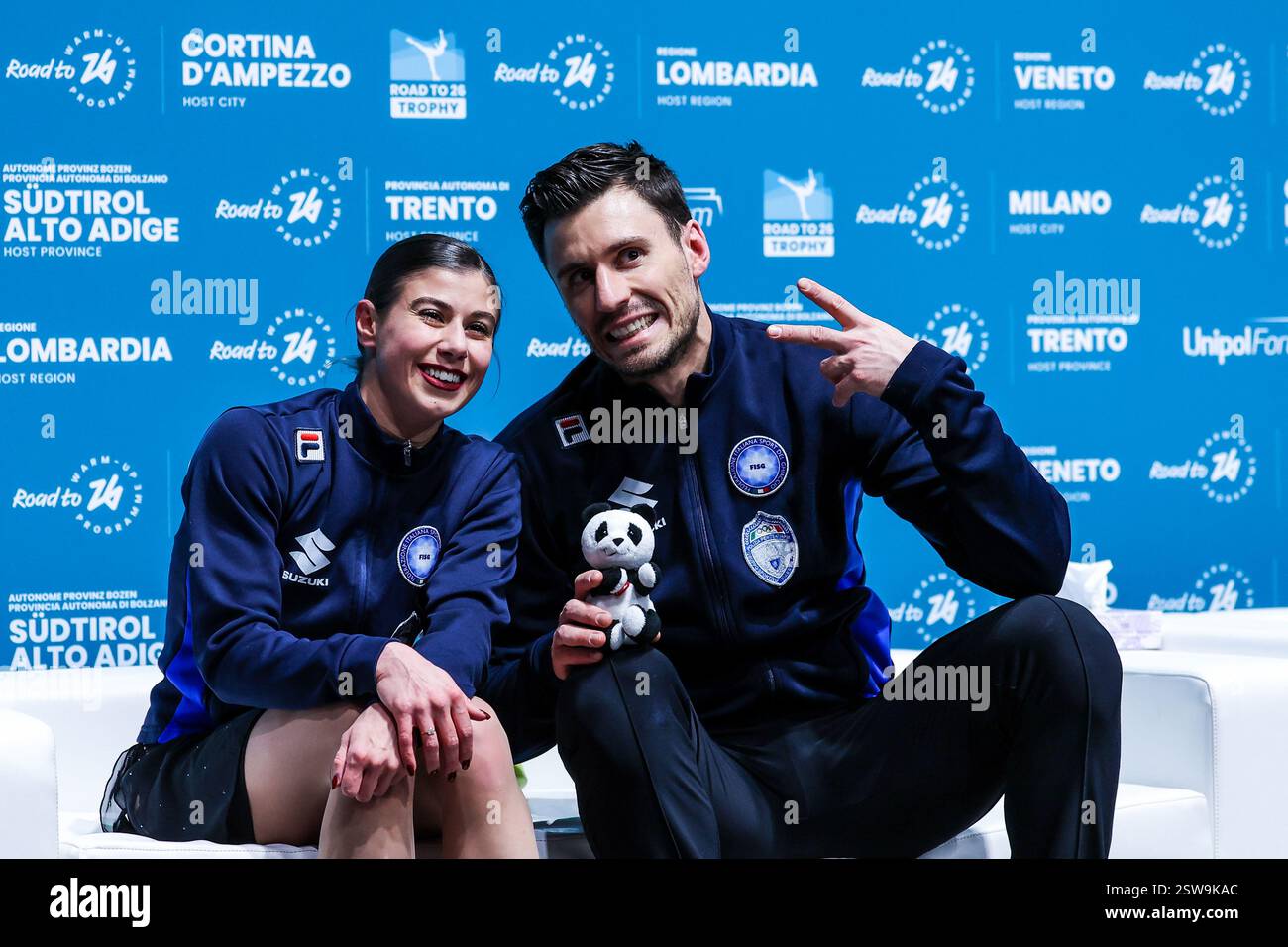 Milan, Italy. 19th Feb, 2025. Rebecca Ghilardi and Filippo Ambrosini of ...