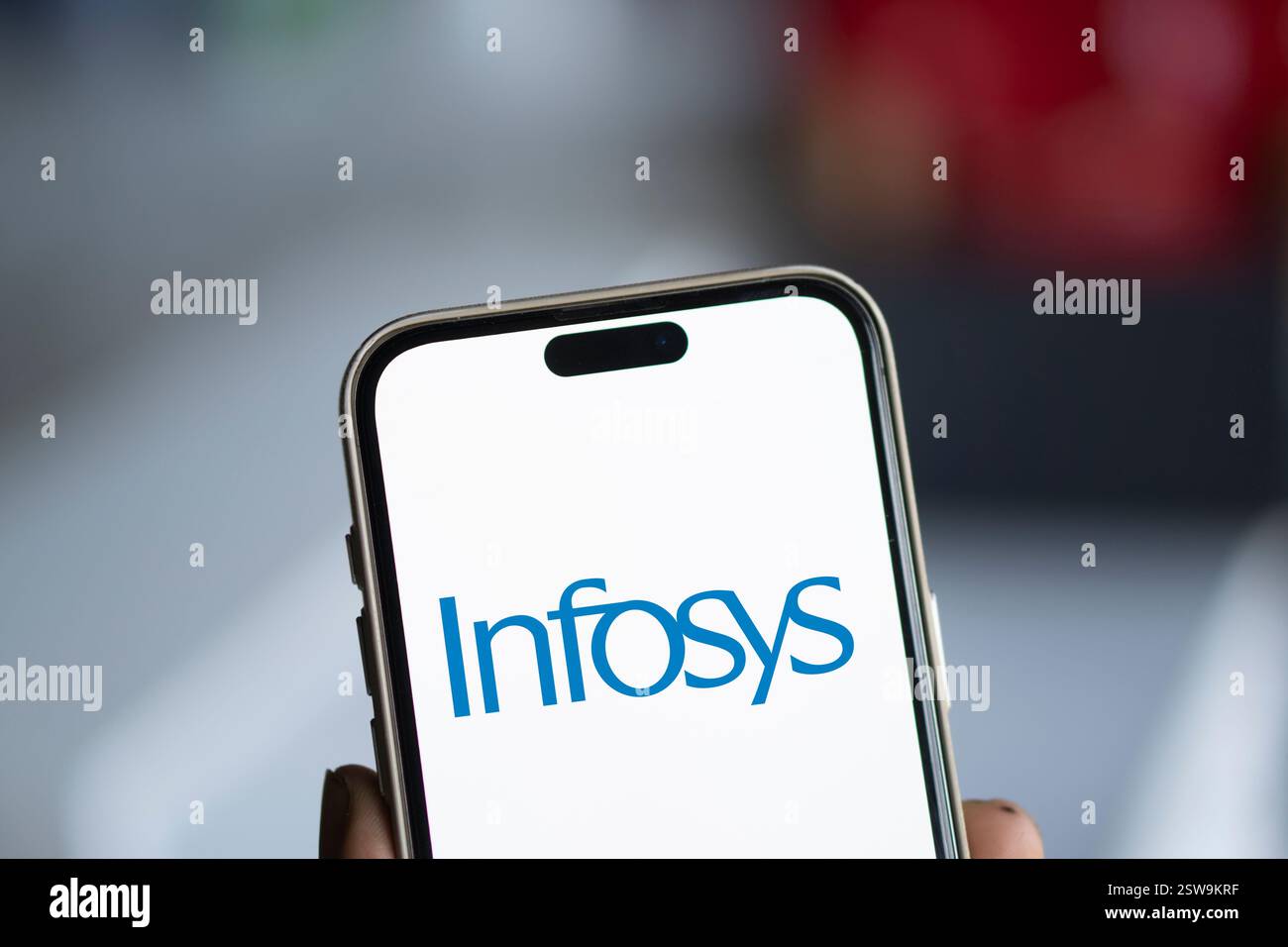 Dhaka, Bangladesh- 04 Nov 2024: Infosys logo is displayed on smartphone ...
