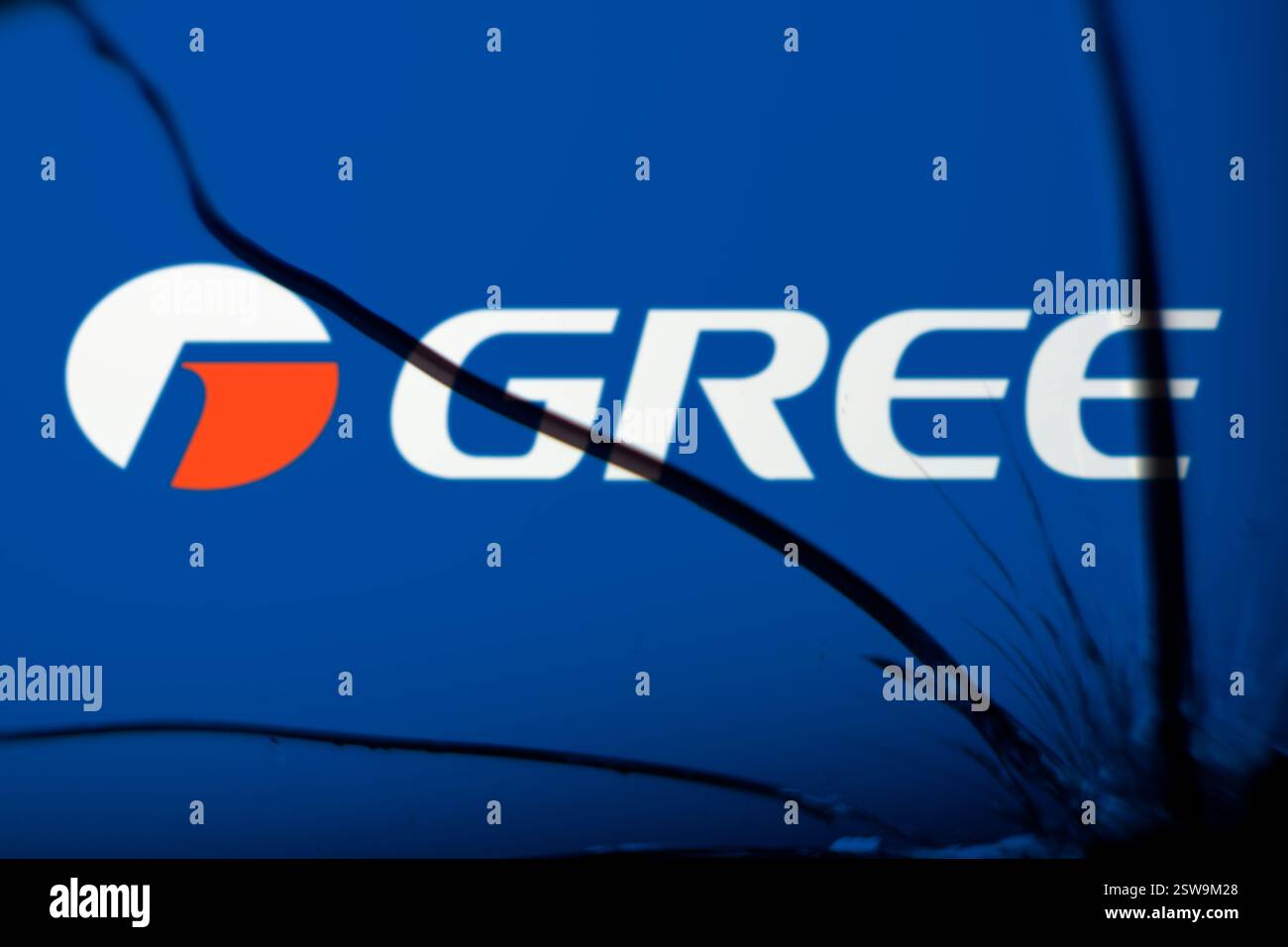 Dhaka, Bangladesh- 04 Nov 2024: Gree logo is visible on the broken ...