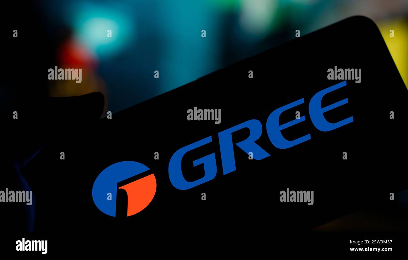 Dhaka, Bangladesh- 04 Nov 2024: Gree logo is displayed on smartphone ...