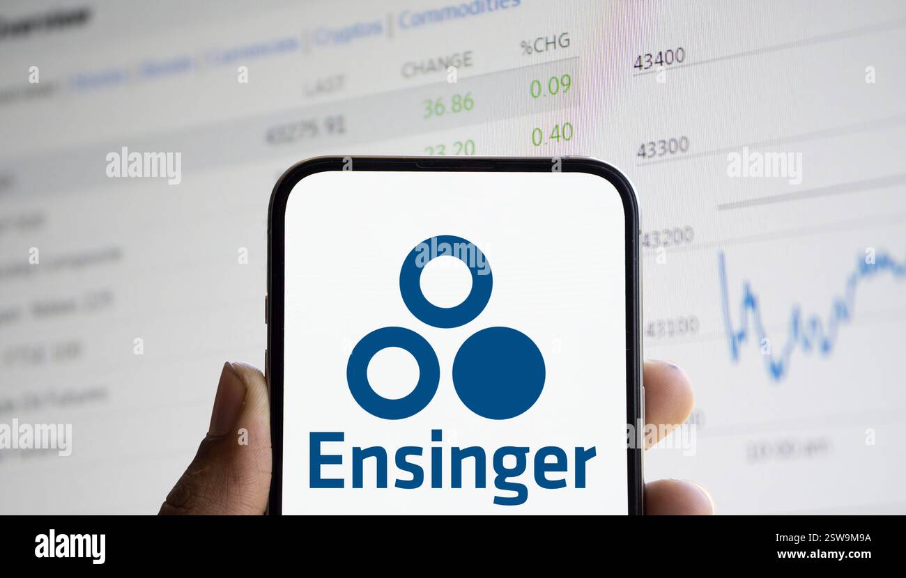 Dhaka, Bangladesh- 03 Nov 2024: Ensinger logo is displayed on ...