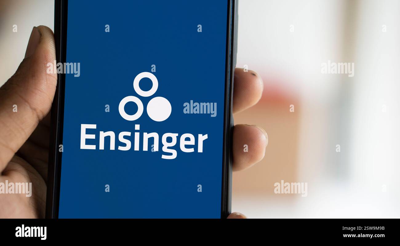 Dhaka, Bangladesh- 03 Nov 2024: Ensinger logo is displayed on ...