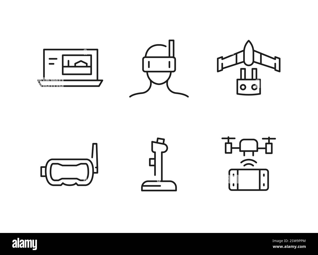Drone Icons set Stock Vector Image & Art - Alamy
