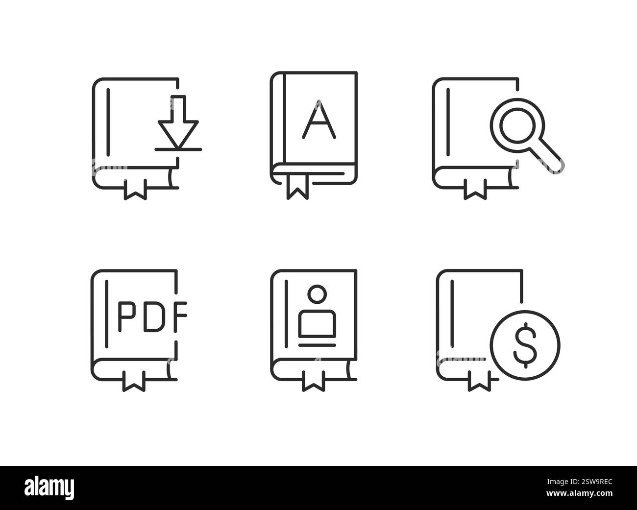 Book and Document Icon Set Stock Vector Image & Art - Alamy