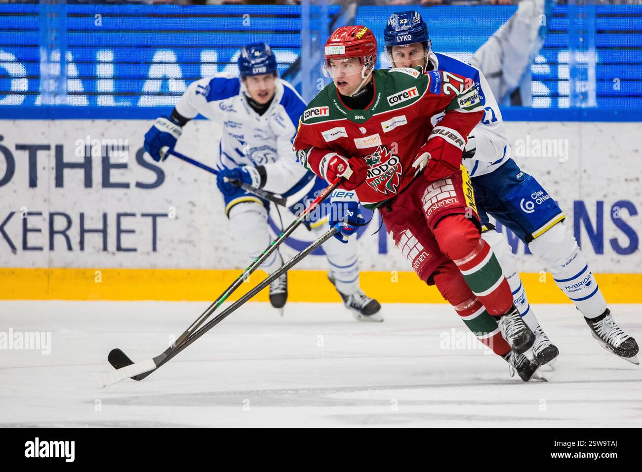 Leksand, Sverige. 20th Feb, 2025. 250220 Modos Mattias Norlinder under ishockeymatchen i SHL ...