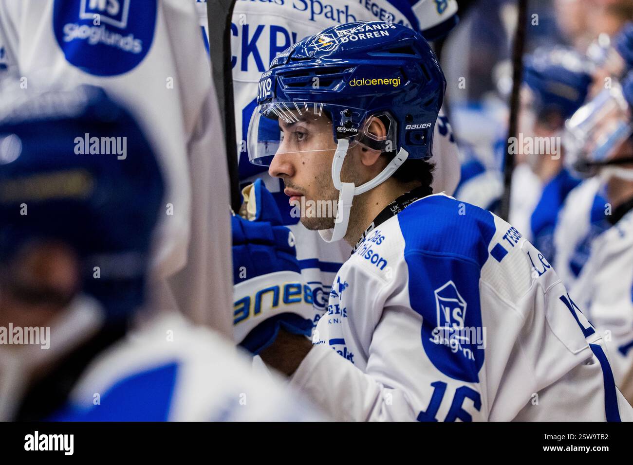 Leksand, Sverige. 20th Feb, 2025. 250220 Leksands Marcus Karlström under ishockeymatchen i SHL ...