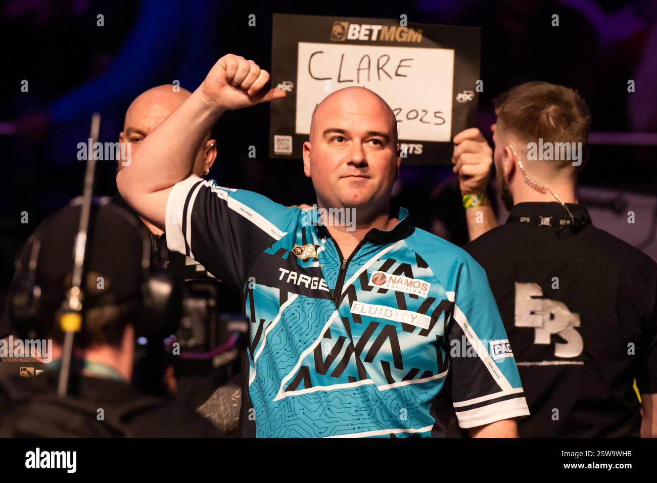 Dublin, Ireland – 20th February 2025 – Rob Cross during his walk out on Night Three of the ...