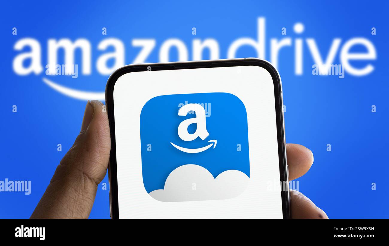 Dhaka, Bangladesh- 06 Oct 2024: Amazon Drive logo is displayed on ...