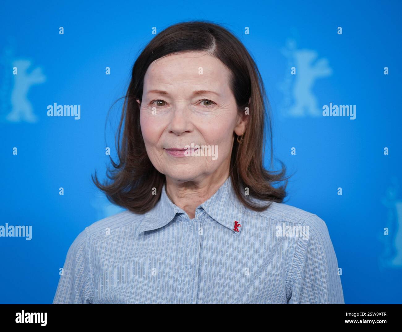 20 February 2025, Berlin: Actress Dominique Reymond stands in front of ...