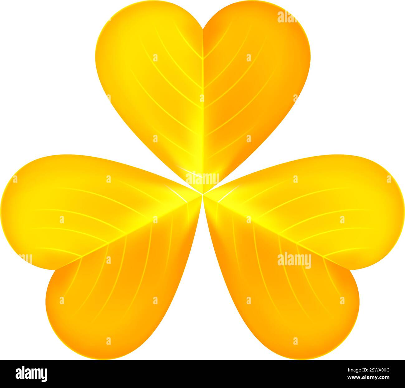 Gold Flat shamrock icons set. Clover three and four leaves logo Stock ...