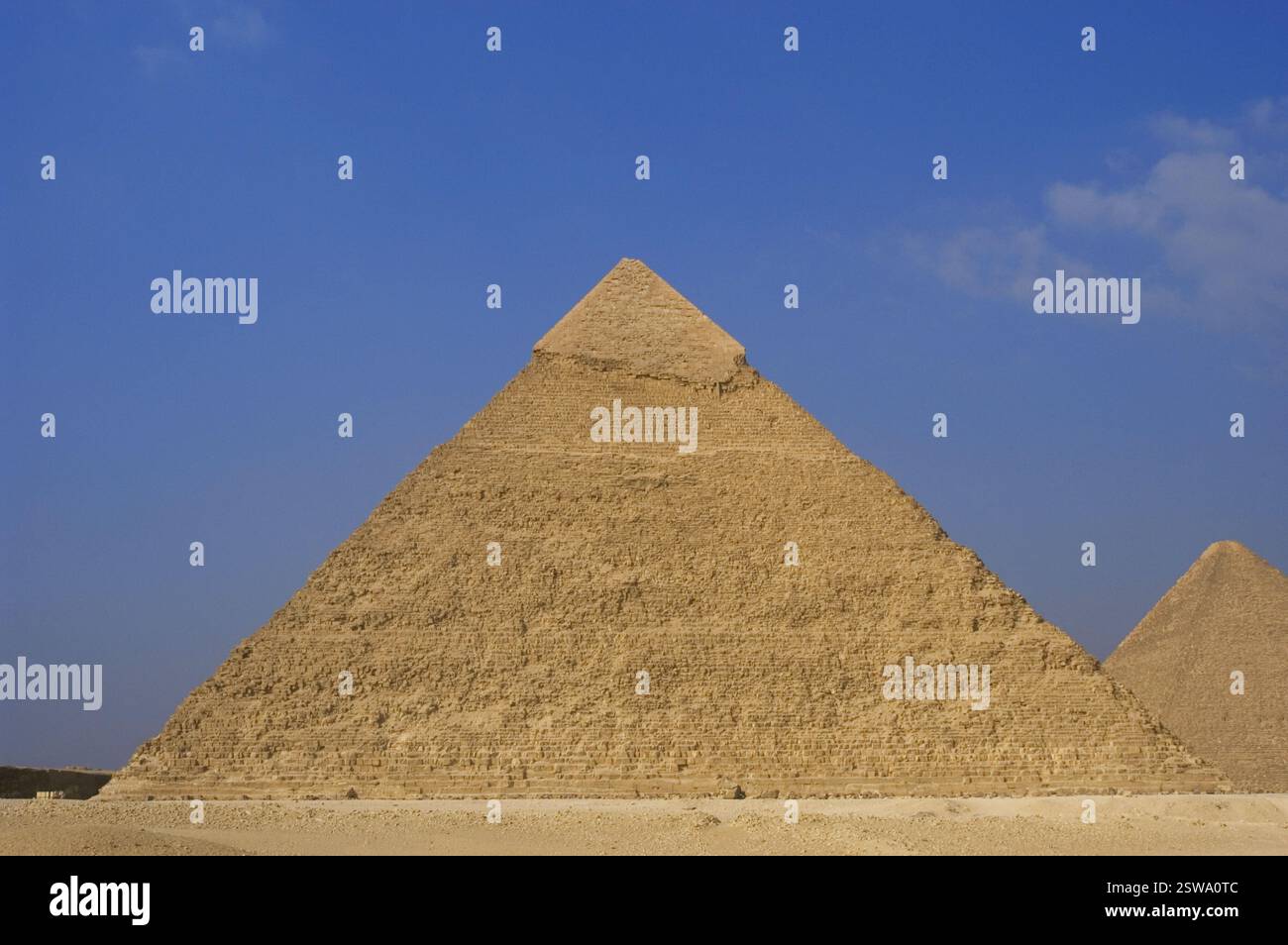 Pyramid of Chephren. On the right, the Great Pyramid of Giza. Giza ...