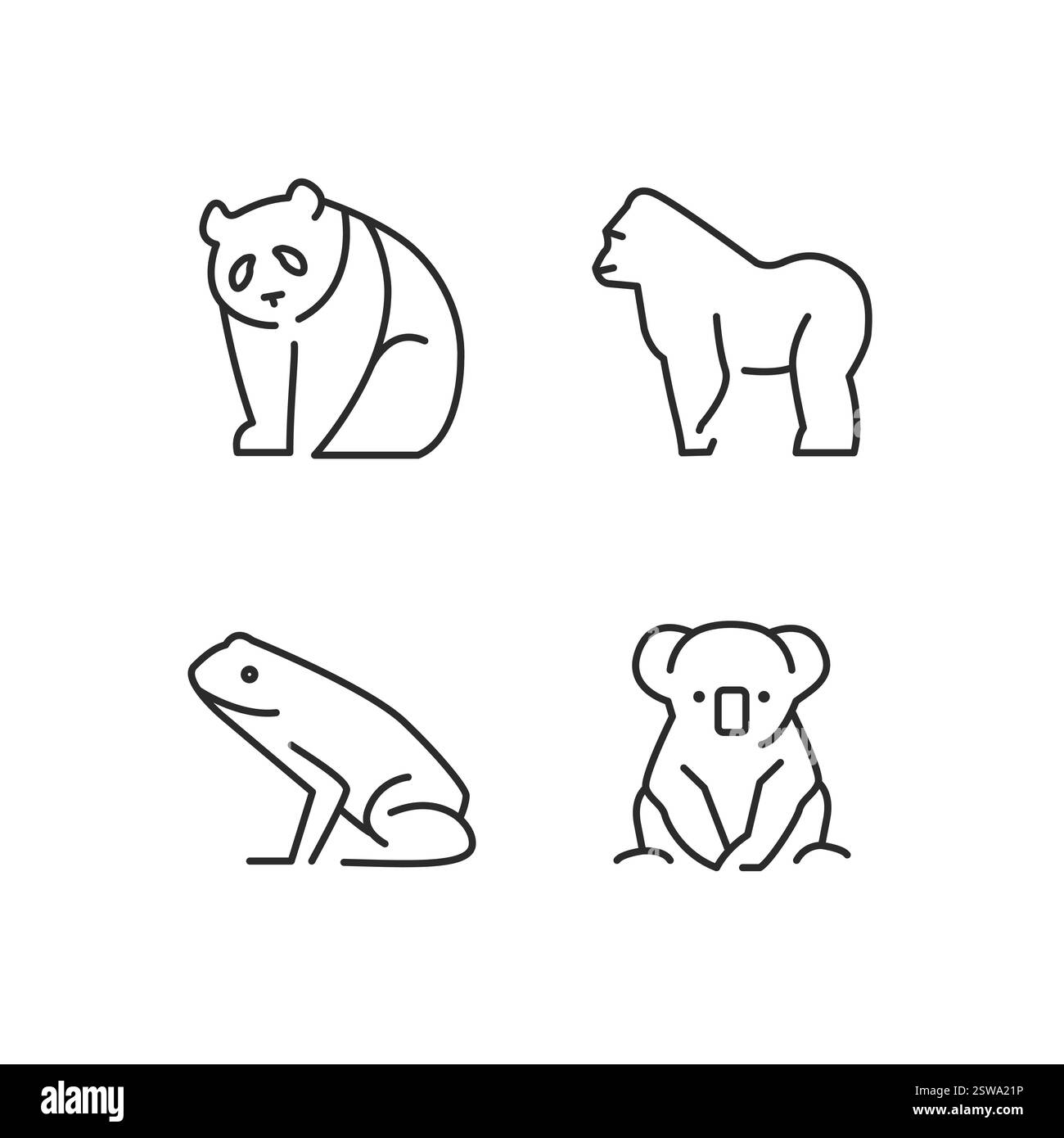 Tropical Animal icons. Set of 4 trendy minimal animal icons. Example ...