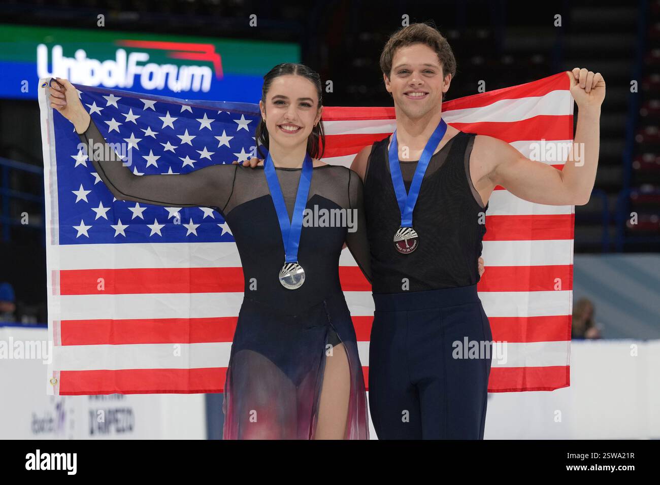 United States' Caroline Green and Michael Parsons celebrate after ...