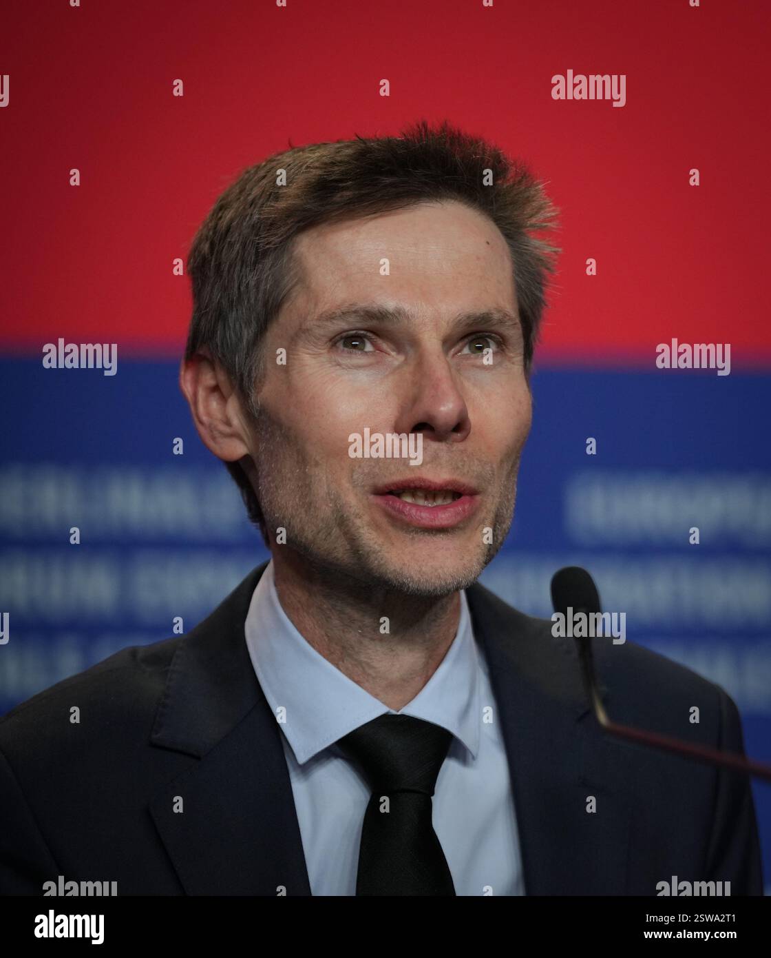 Berlin, Germany. 20th Feb, 2025. Director Lionel Baier speaks during ...