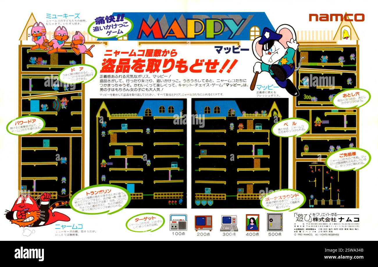1983 Mappy arcade platform game by Namco Stock Photo - Alamy