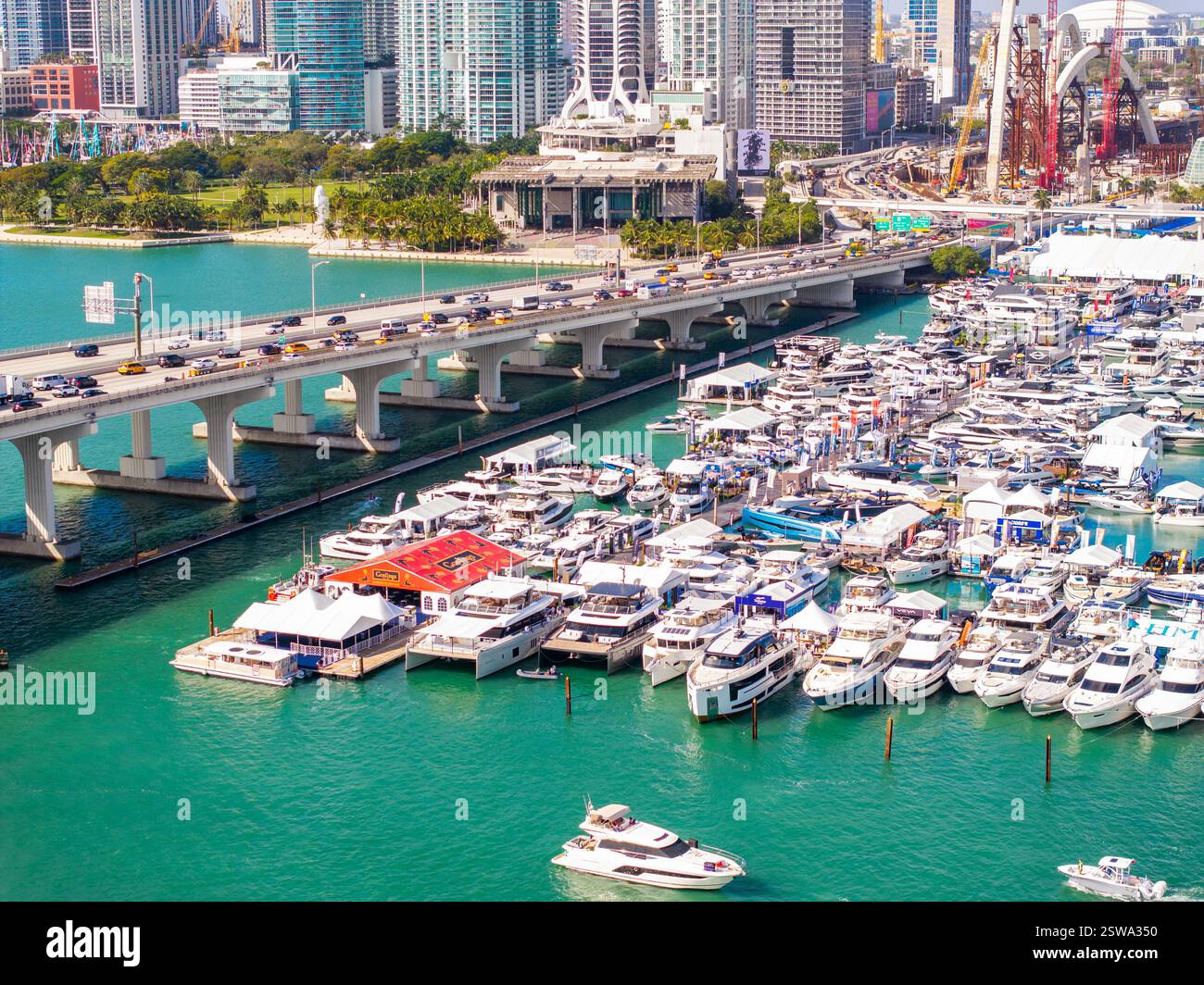 Miami, FL, USA - Febnruary 16, 2025: Aerial photo Miami International ...