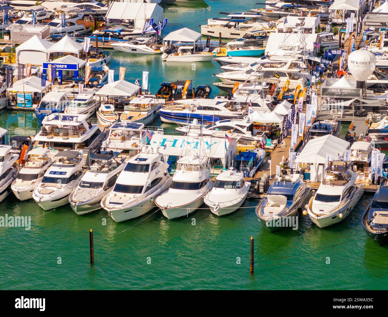 Miami, FL, USA - Febnruary 16, 2025: Aerial photo Miami International ...