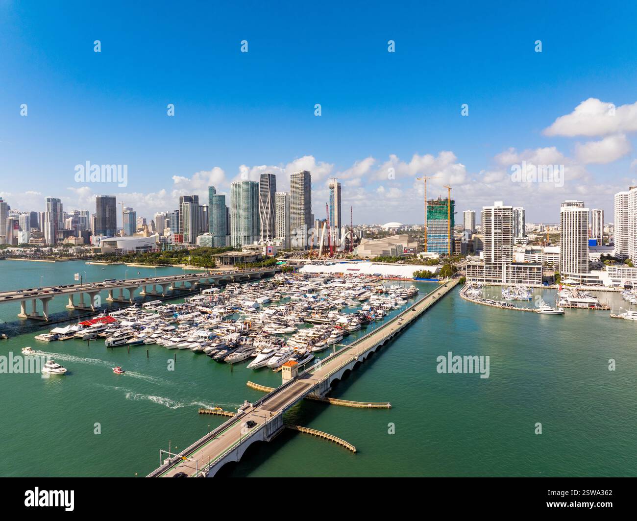 Miami, FL, USA - Febnruary 16, 2025: Aerial photo Miami International ...