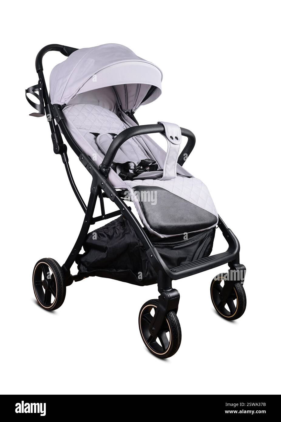 Modern baby stroller isolated on white background Stock Photo - Alamy