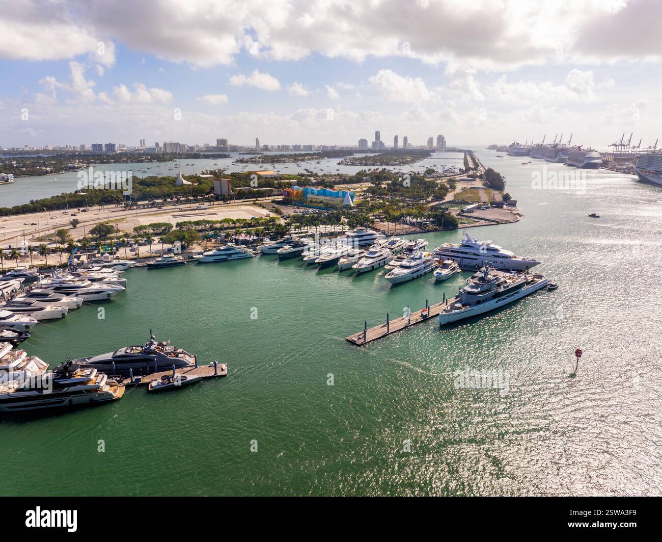 Miami, FL, USA - Febnruary 16, 2025: Aerial photo Miami International ...