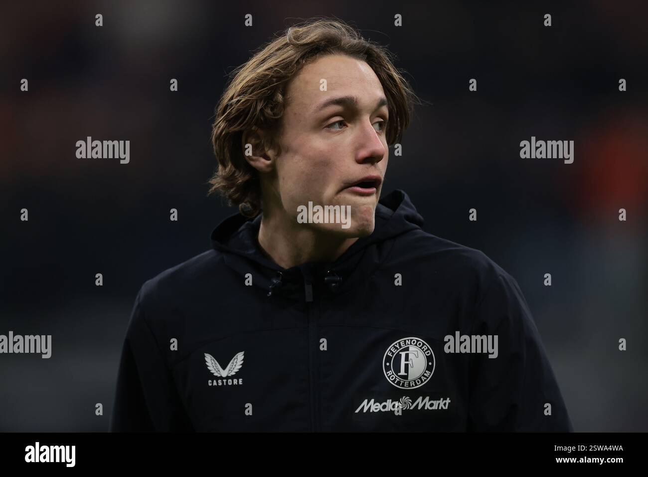 Milan, Italy. 18th Feb, 2025. Tobias Van Den Elshout of Feyenoord ...