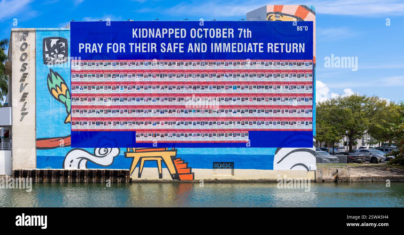 Miami Beach, FL, USA - February 19, 2025: Kidnappings Israel October ...