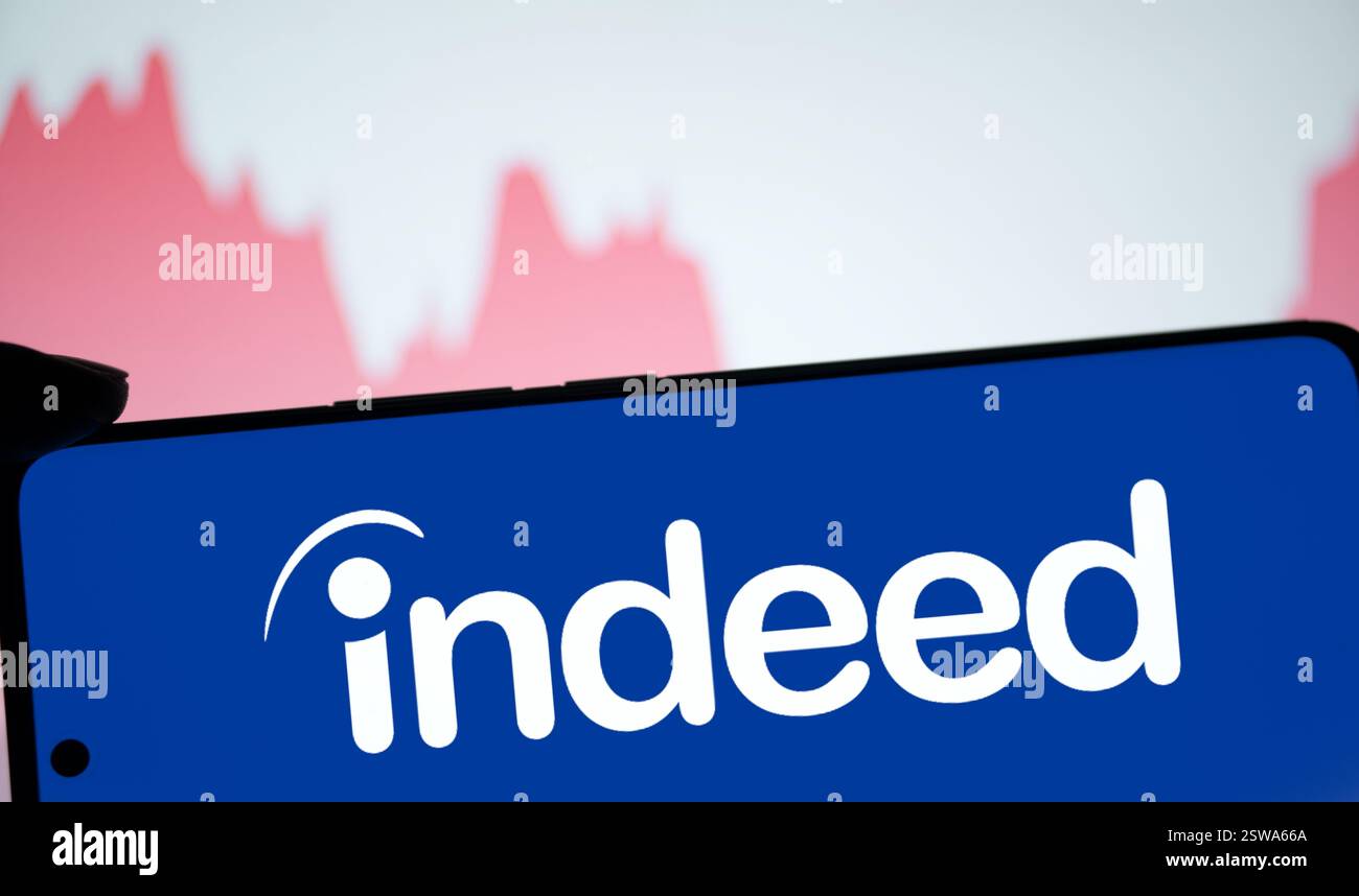 Dhaka, Bangladesh- 08 Nov 2024: Indeed logo is displayed on smartphone ...