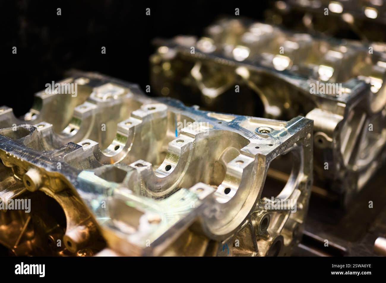 Automobile cylinder blocks cases ready for engine assembly Stock Photo ...