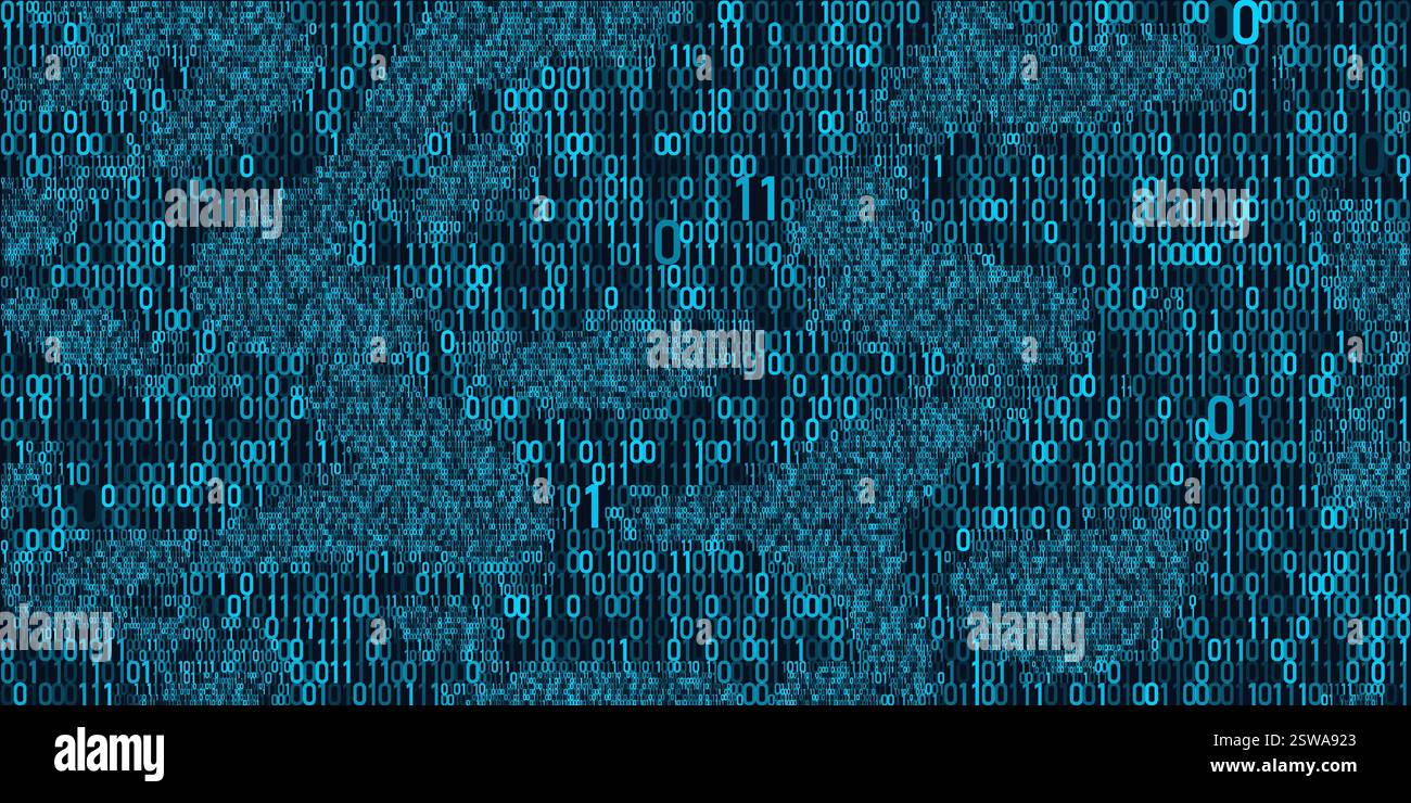 Abstract Binary Code Cloud Background Ai Learning On Data Cyber Field