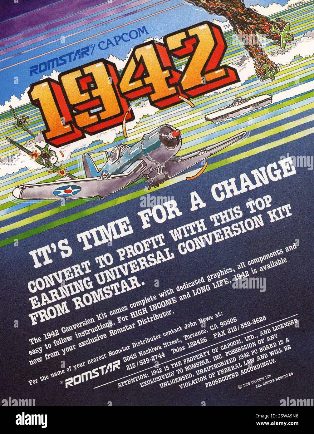 1984 1942 video game by Capcom Stock Photo - Alamy