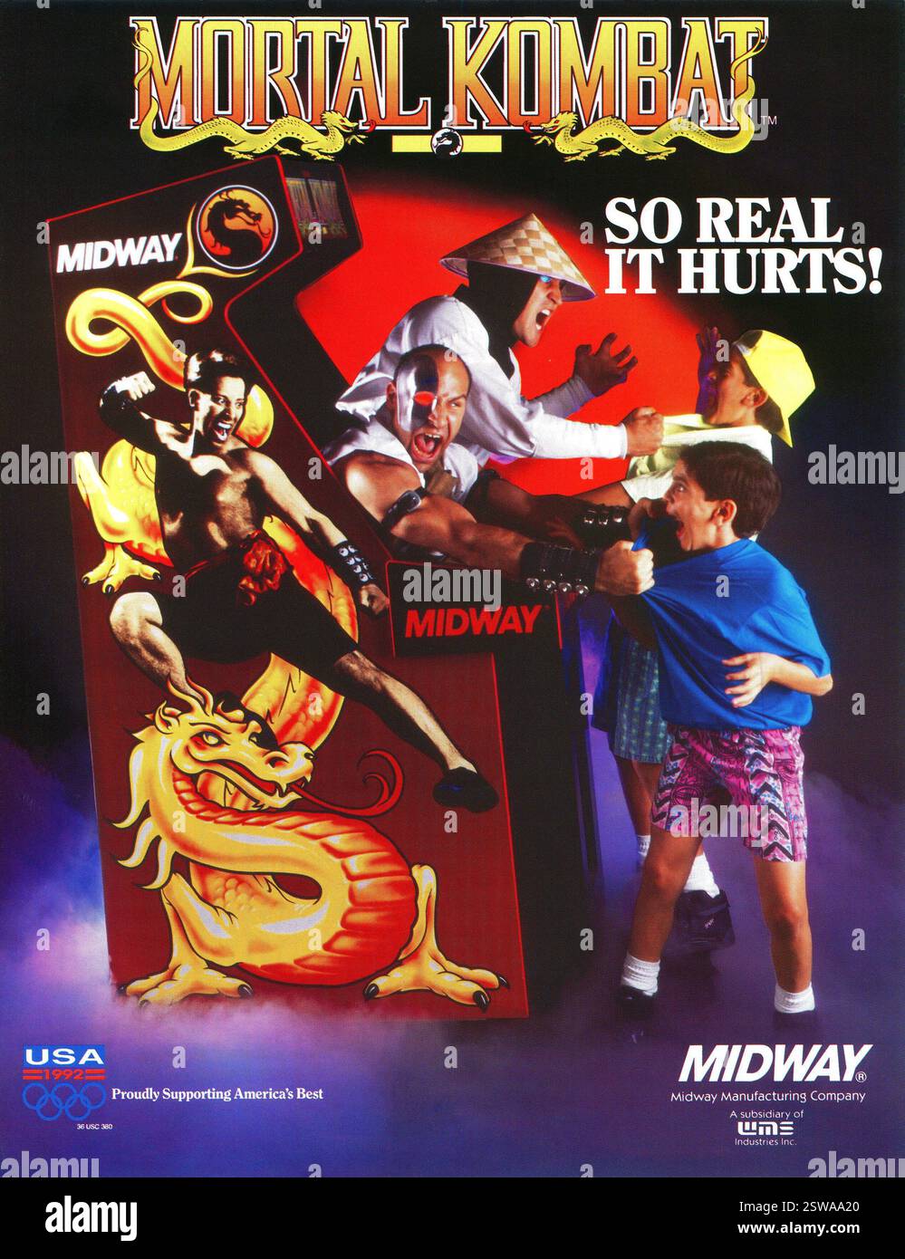 1992 Mortal Kombat video game by Midway.poster Stock Photo - Alamy