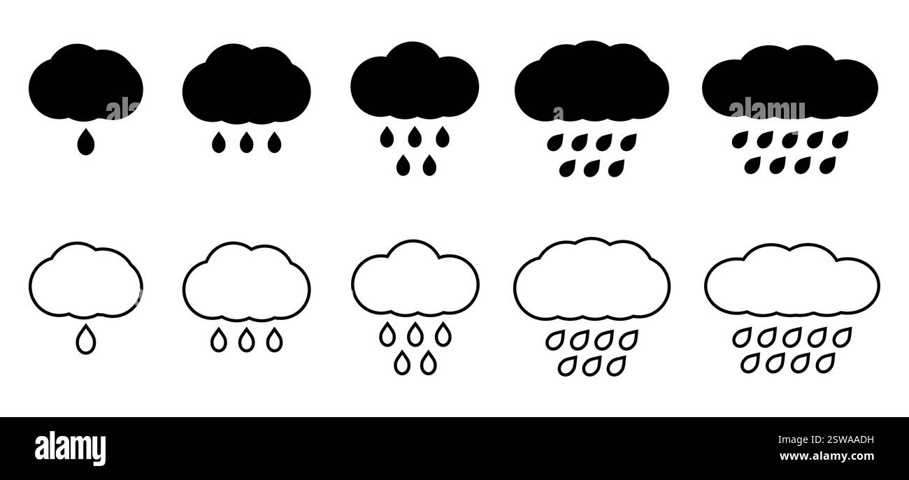 Rain clouds icons. Rain clouds Stock Vector Image & Art - Alamy