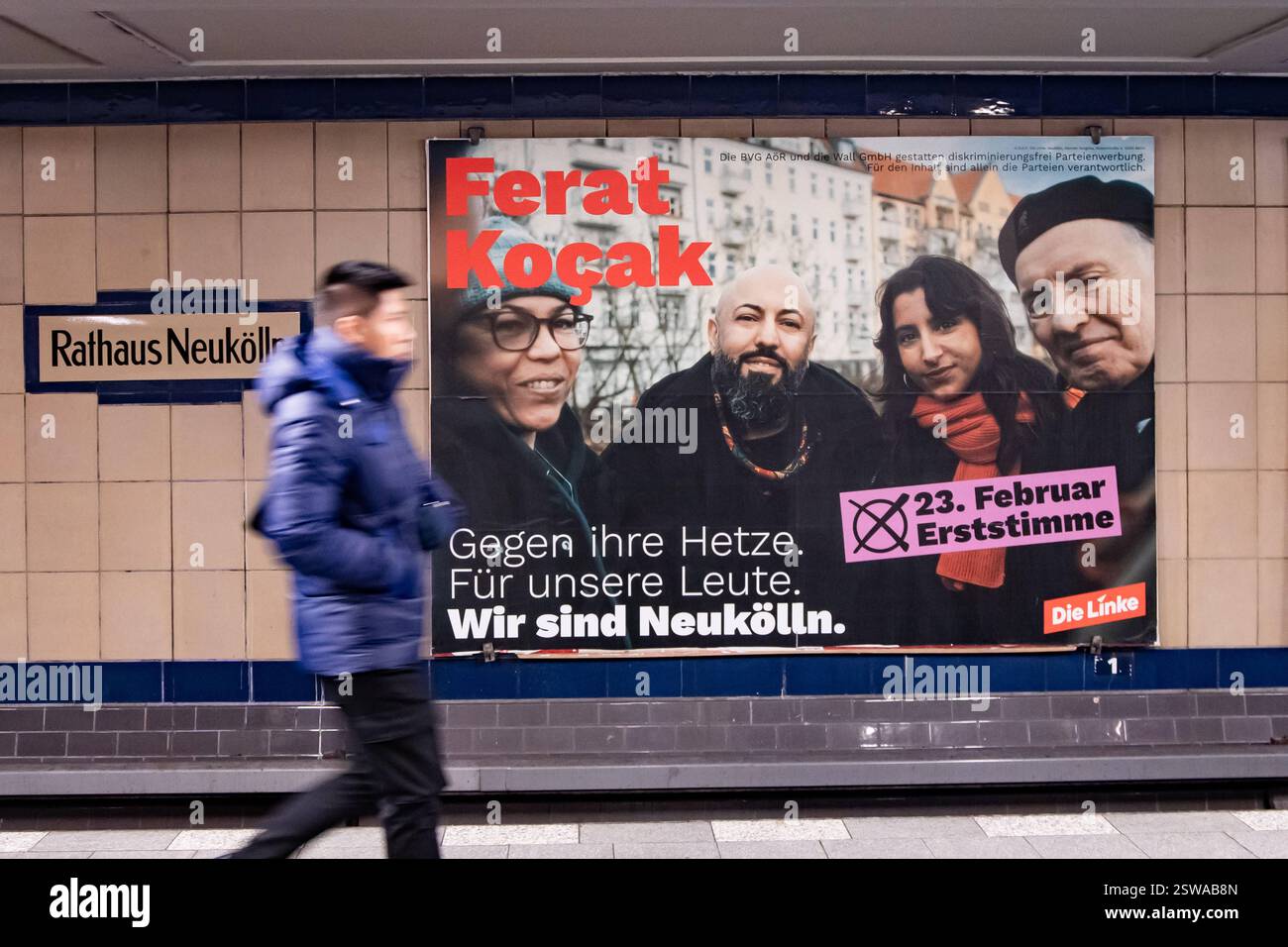 Wahlplakate des Direktkandidat der Linken in Neukölln Ferat Kocak am ...