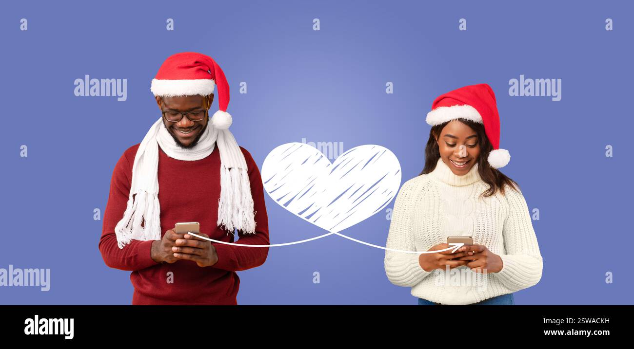 Couple sharing love through messages on Valentine's Day celebration ...