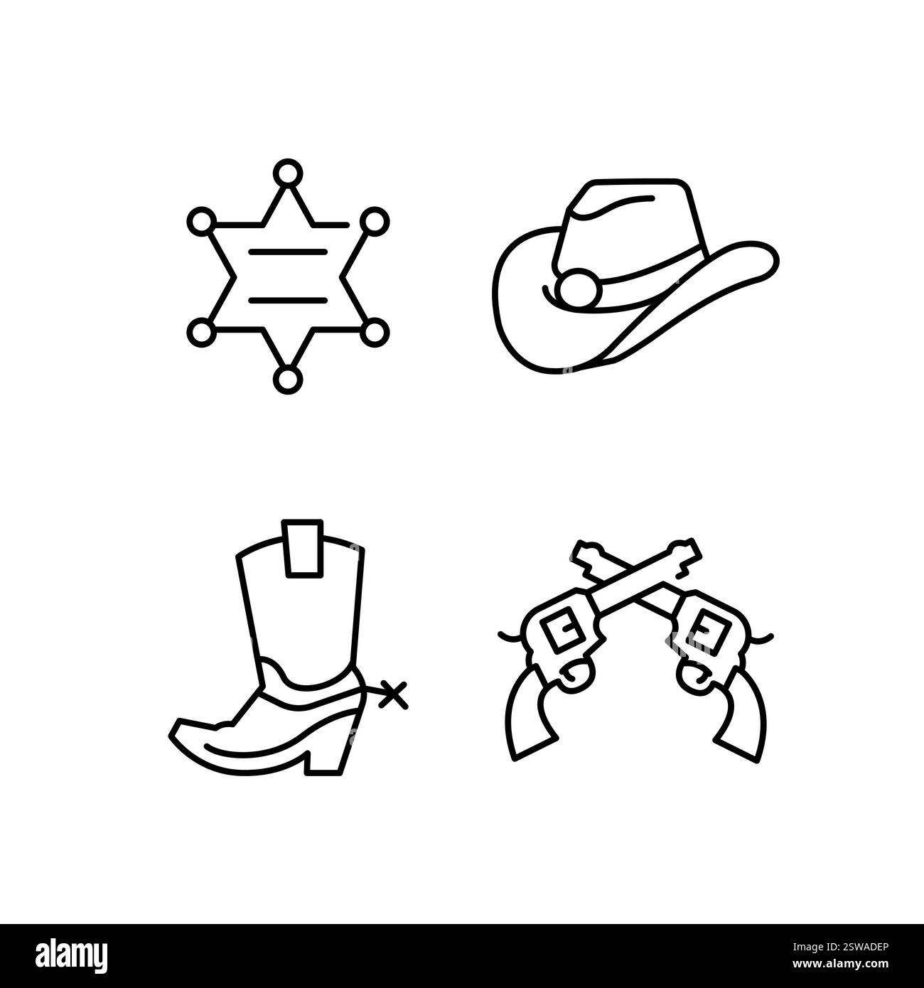 Wild west icons western Stock Vector Images - Alamy