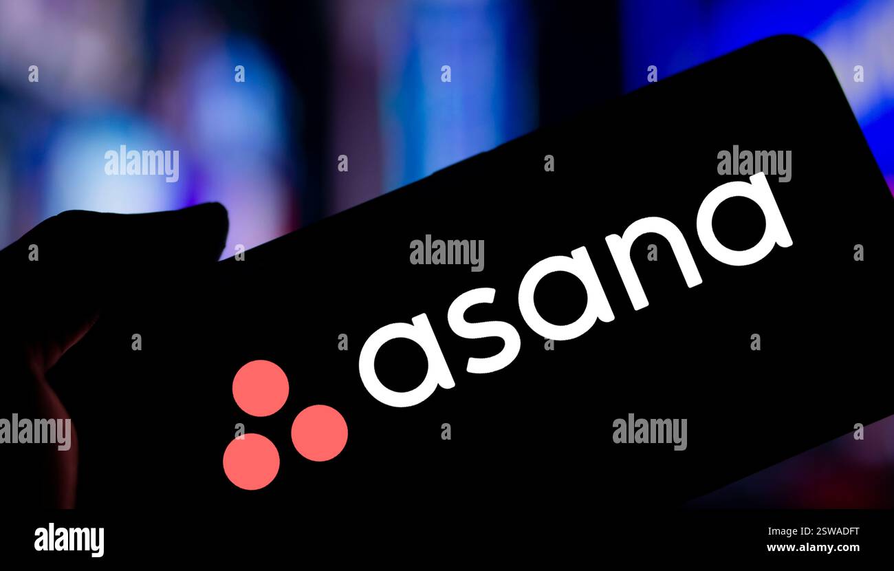 Dhaka, Bangladesh- 09 Nov 2024: Asana logo is displayed on smartphone ...