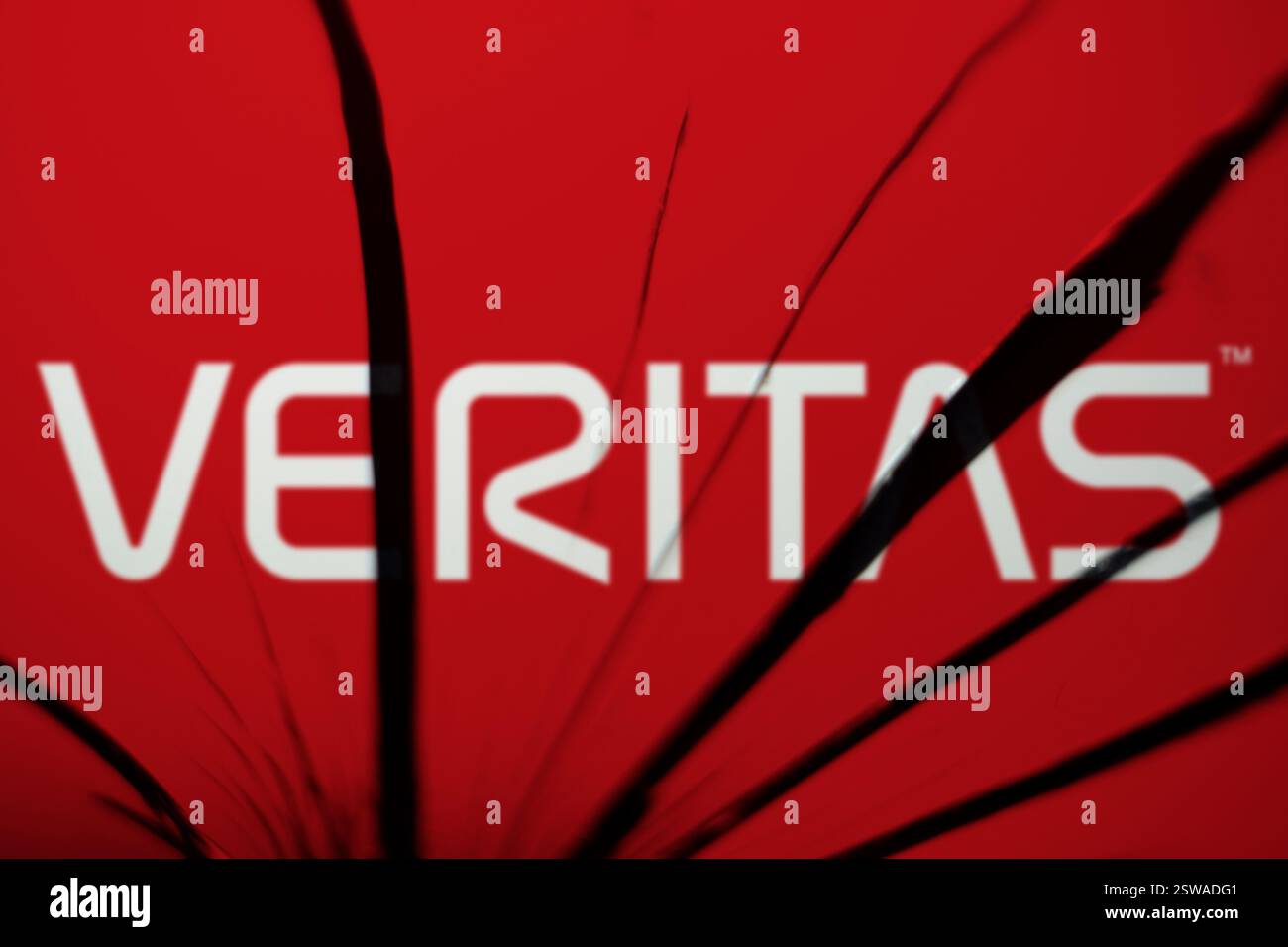 Dhaka, Bangladesh- 09 Nov 2024: Veritas logo is visible on the broken ...