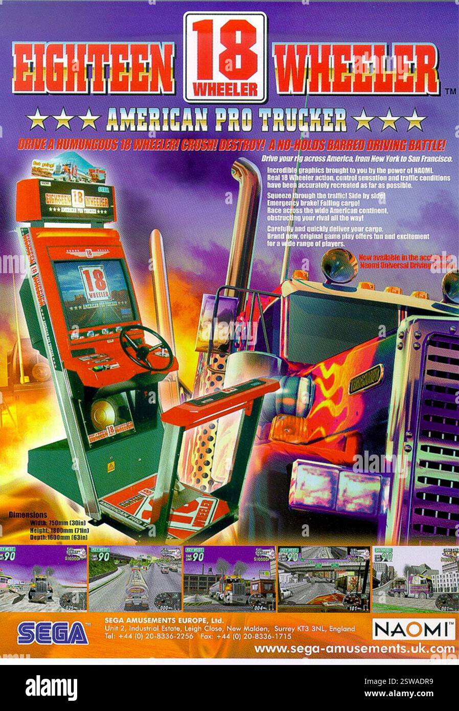 1999-2000 18 Wheeler: American Pro Trucker,in Japan as 18 Wheeler ad - arcade game developed by ...