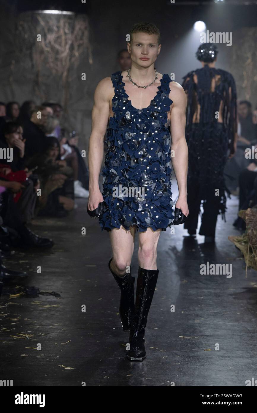 A model walks on the runway during the Maximillian Rayner Ready to Wear ...