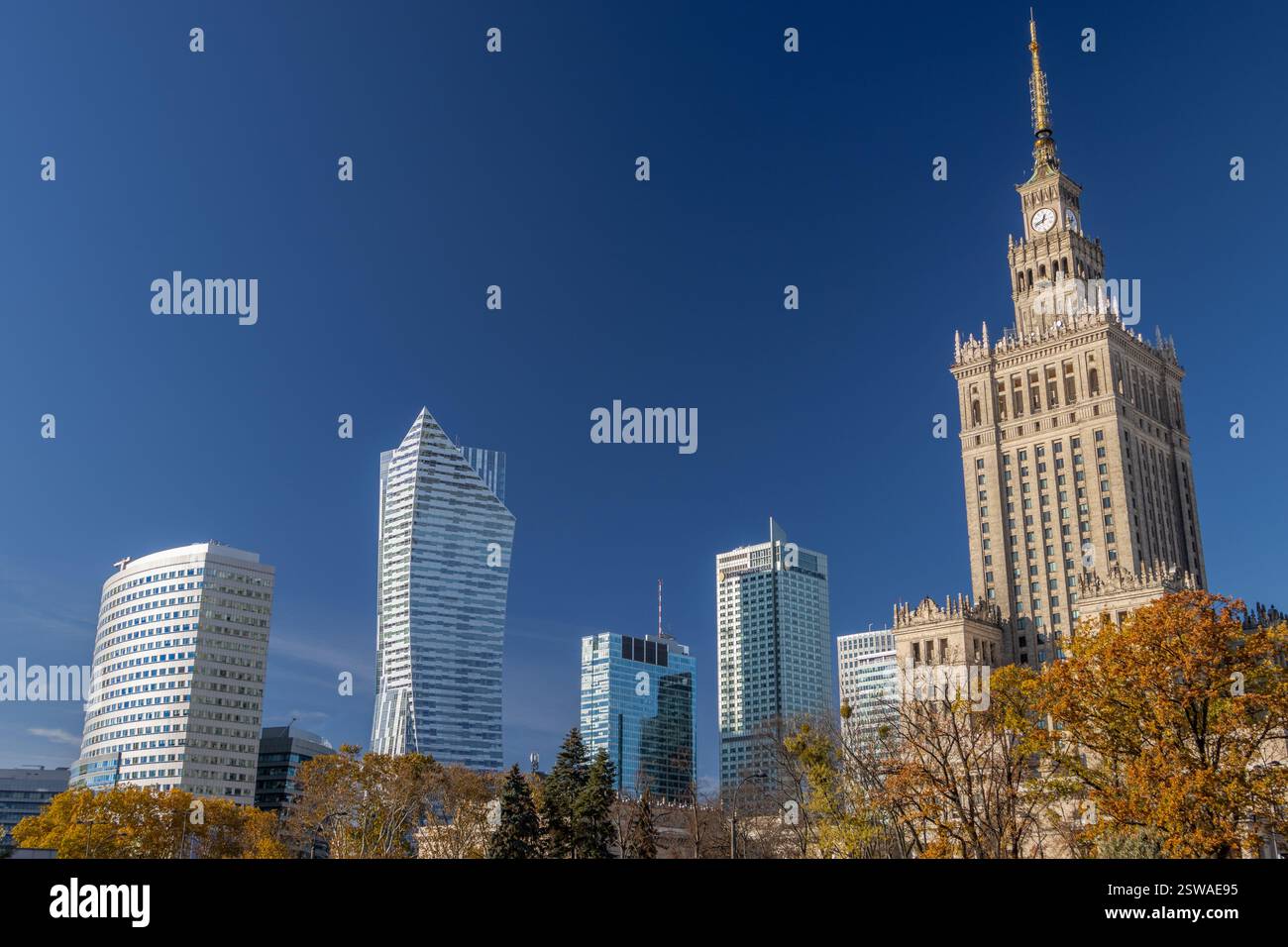 Warsaw skyline with PKiN dominating Stock Photo - Alamy