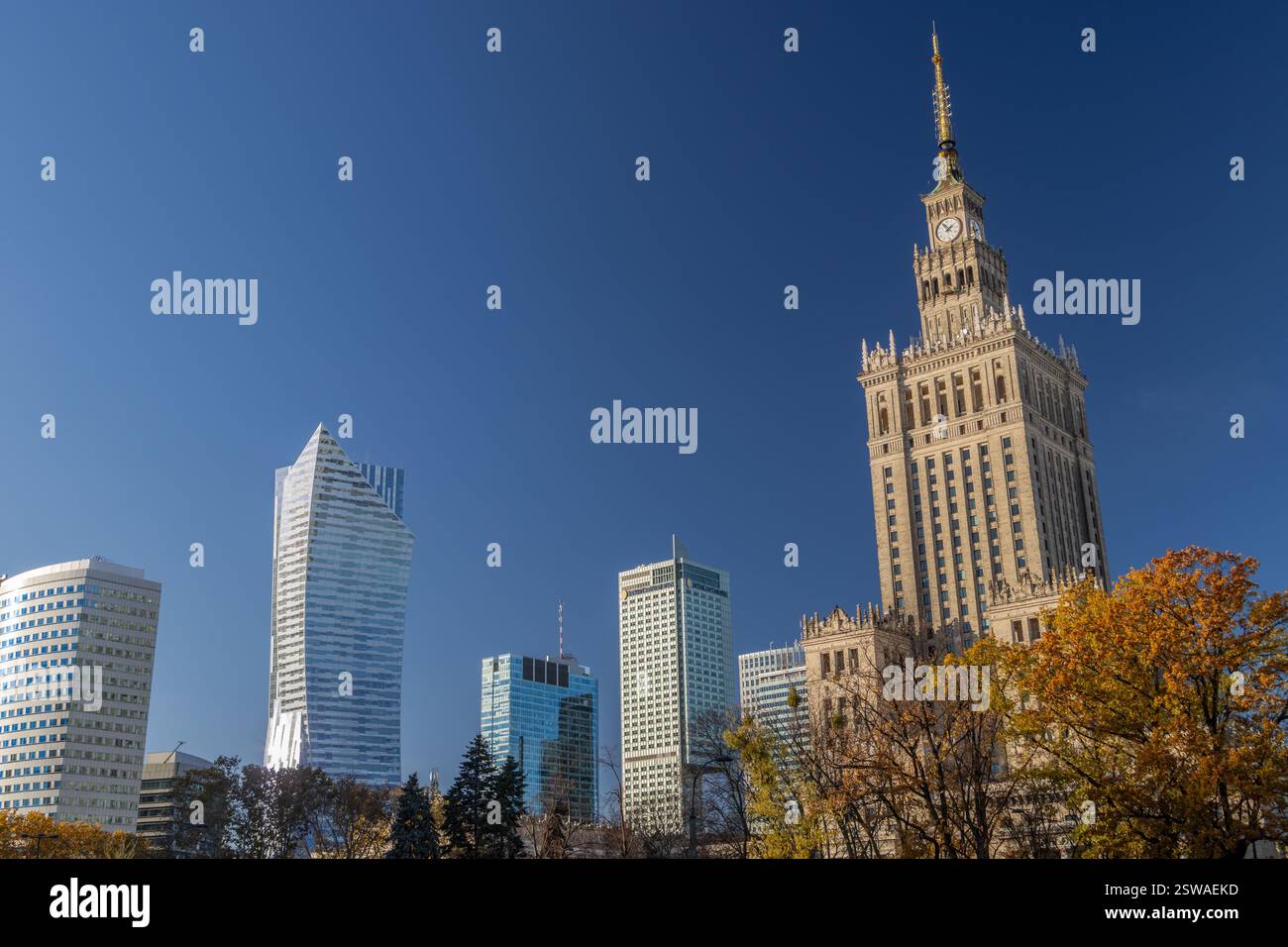 Warsaw tall towers dominated by PKiN Stock Photo - Alamy