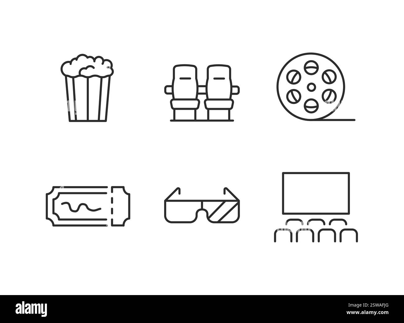 Comprehensive Cinema Icons Set Stock Vector Image & Art - Alamy