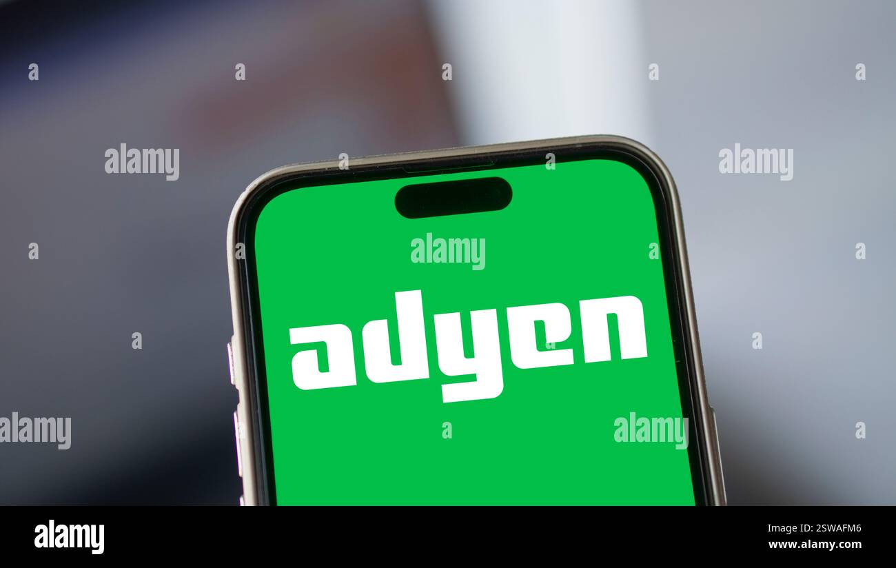 Dhaka, Bangladesh- 09 Nov 2024: Adyen logo is displayed on smartphone Stock Photo - Alamy