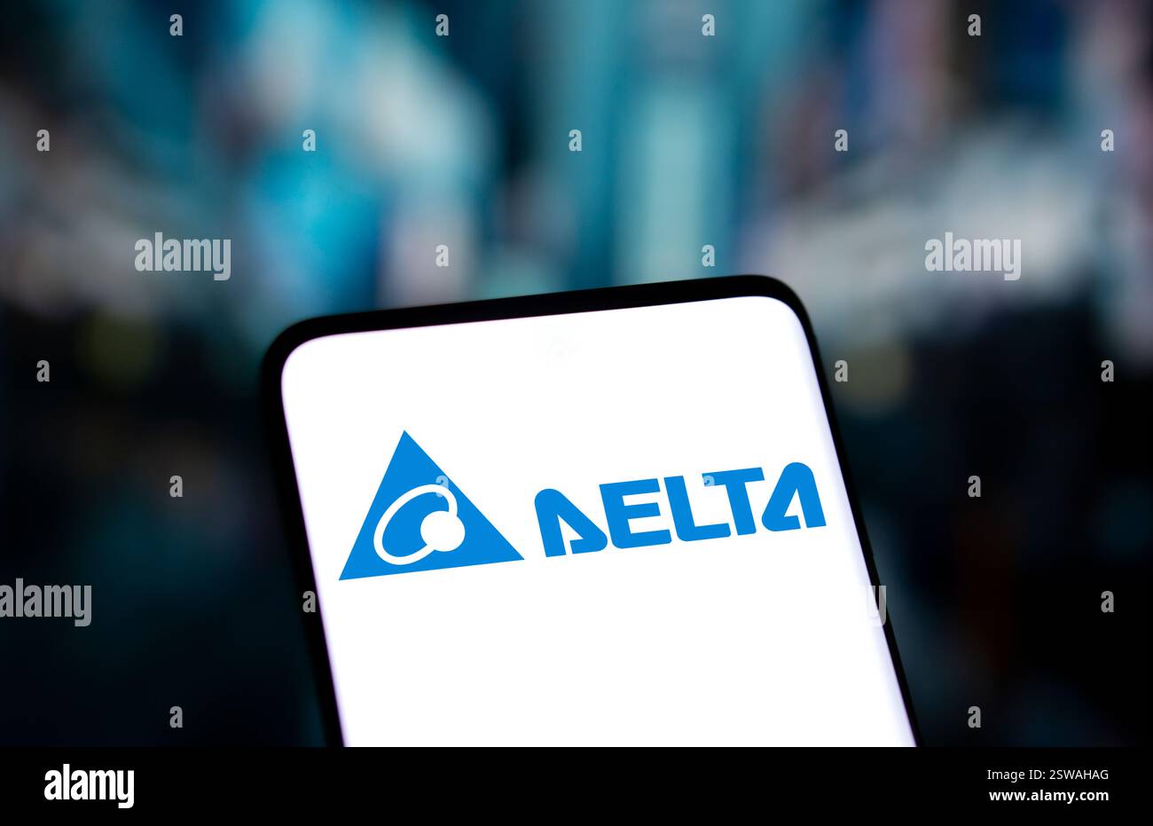 Dhaka, Bangladesh- 10 Nov 2024: Delta Electronics logo is displayed on ...