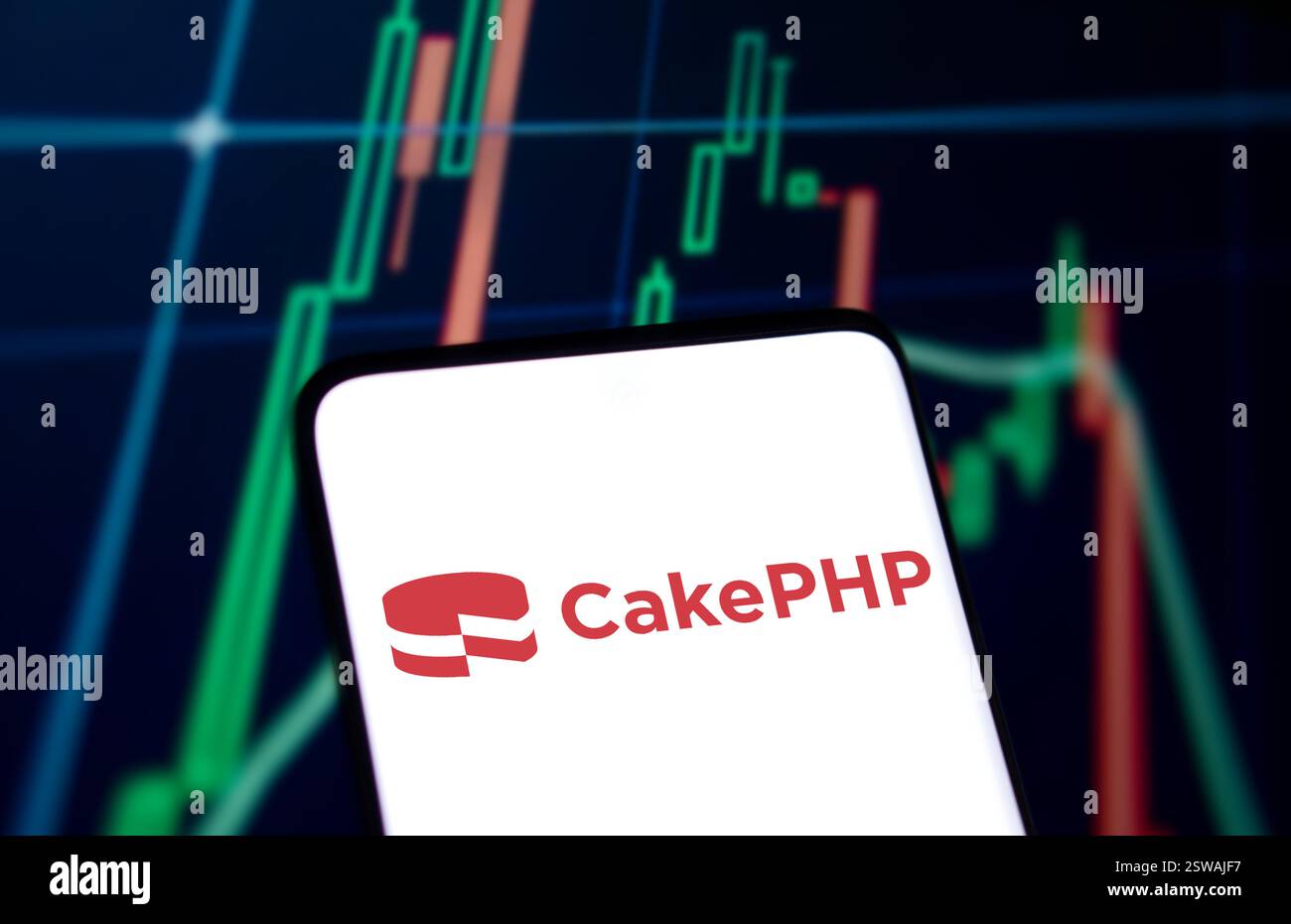 Dhaka, Bangladesh- 11 Nov 2024: CakePHP logo is displayed on smartphone. CakePHP is an open ...