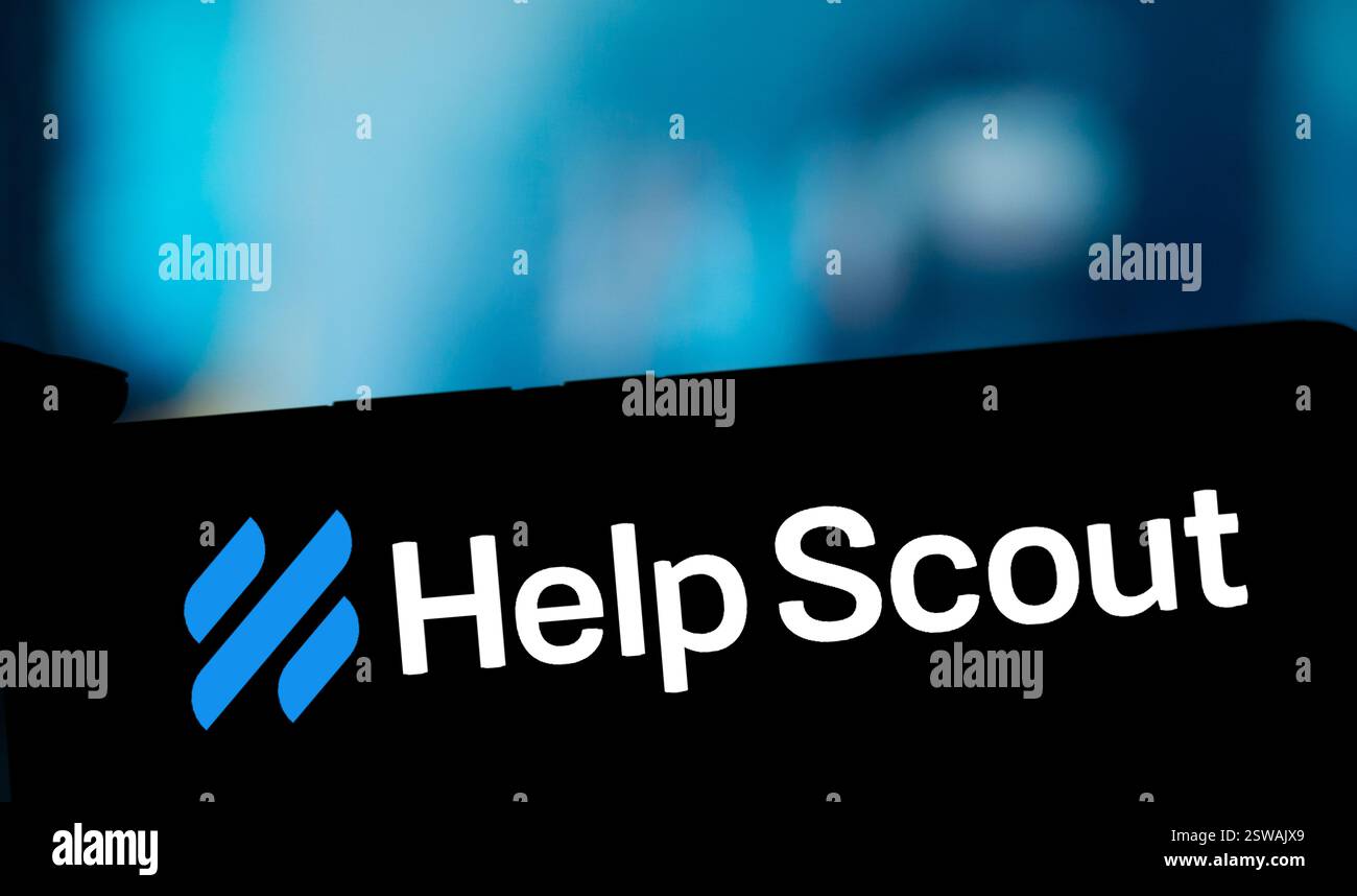 Dhaka, Bangladesh- 11 Nov 2024: Help Scout logo is displayed on smartphone. Help Scout PBC is a ...