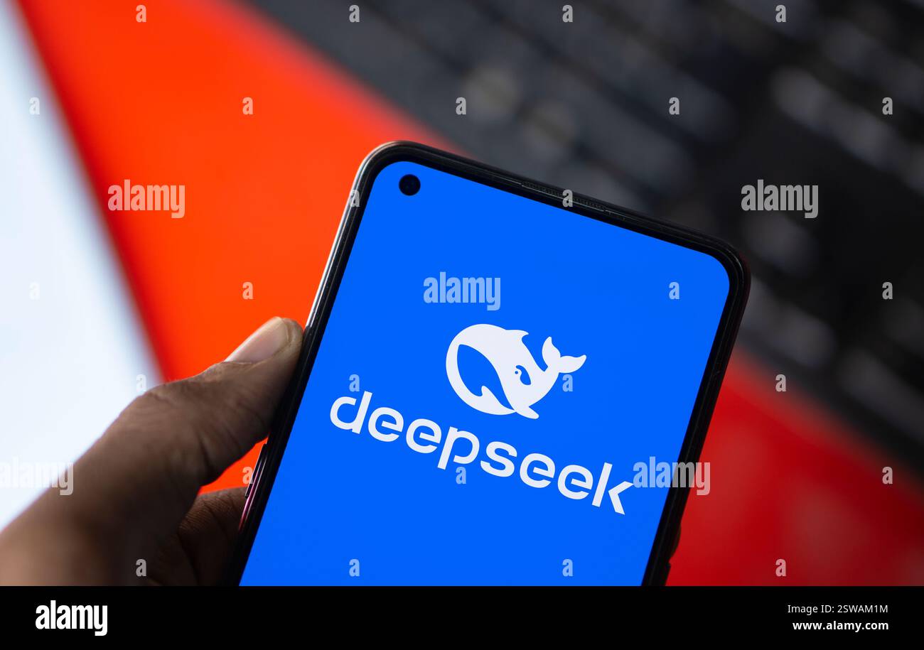 Dhaka, Bangladesh- 09 Nov 2024: Deepseek Ai logo is displayed on smartphone Stock Photo - Alamy