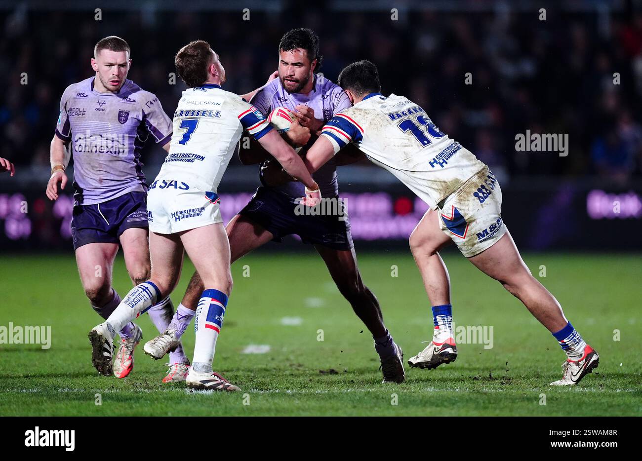 Wakefield Trinity's Oliver Rusell and Isaiah Vagana tackle Hull ...