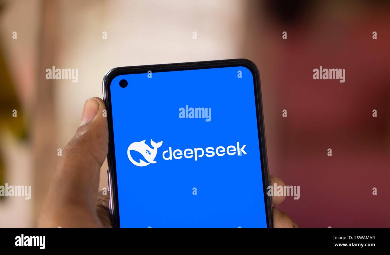 Dhaka, Bangladesh- 09 Nov 2024: Deepseek Ai logo is displayed on ...